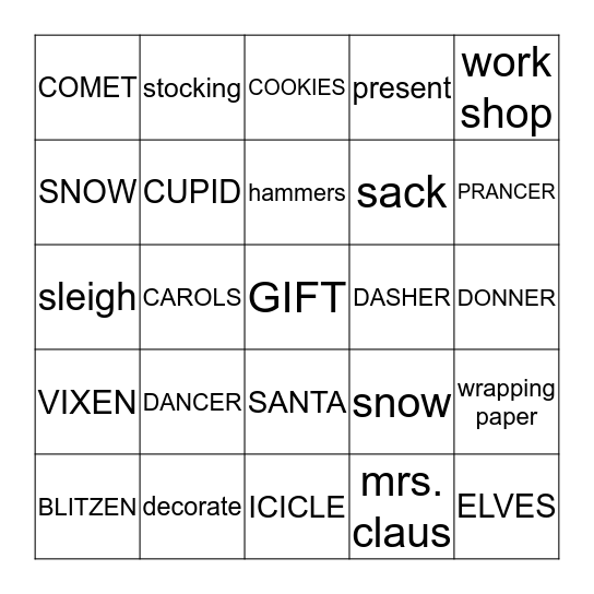 THE NORTH POLE Bingo Card