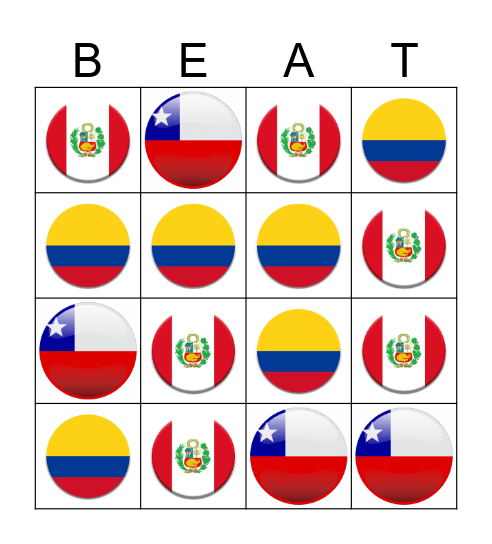 BEAT-N-GO Bingo Card
