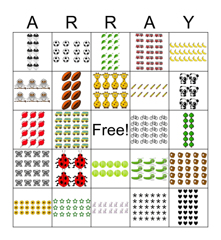 1Hooray for Arrays!!!!! Bingo Card