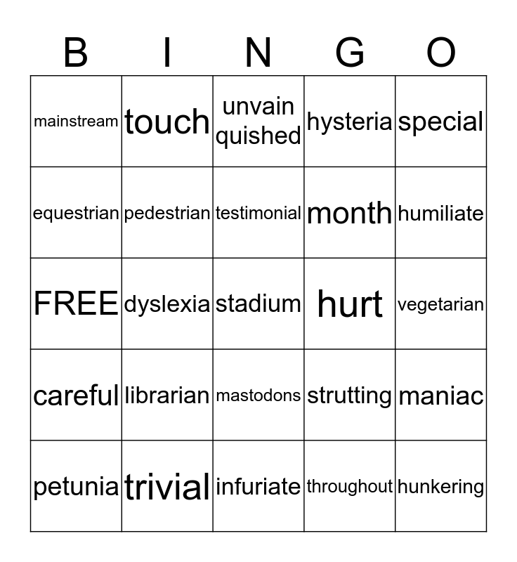 Meh Bingo Card