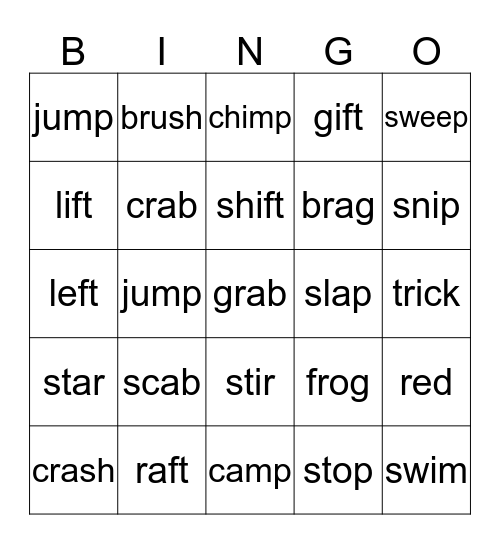Fundations Bingo Card
