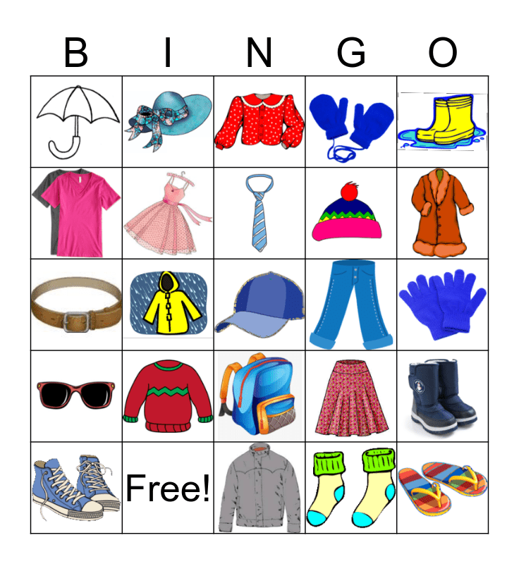 La Ropa Bingo Card
