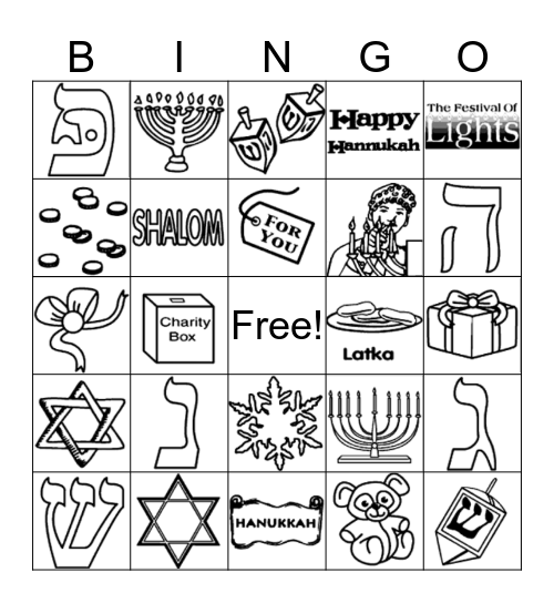 Hanukkah Bingo Card