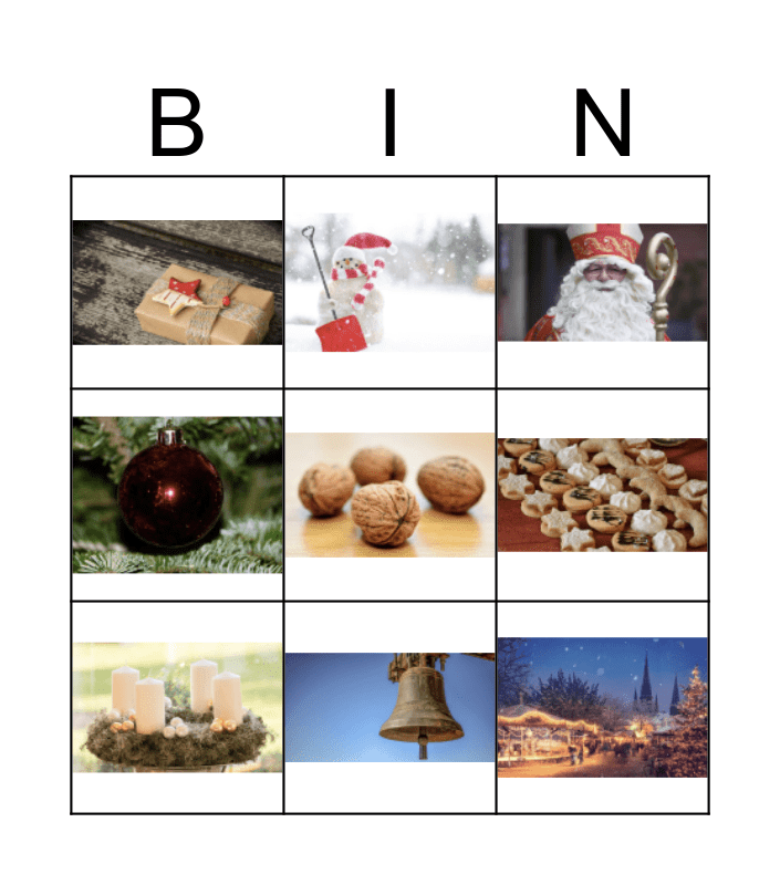 Weihnachten Bingo Card
