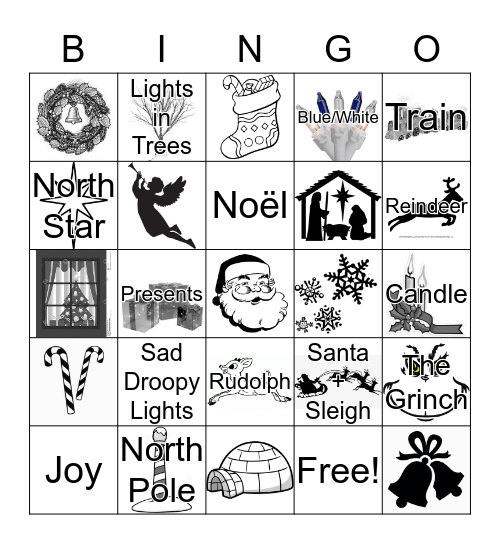 Christmas Light Bingo Card