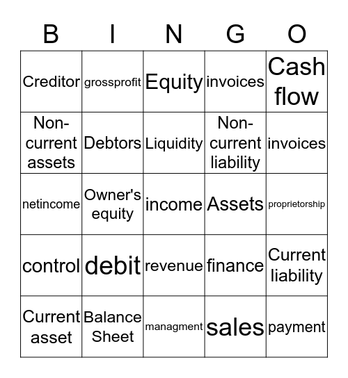 Accounting Bingo Card