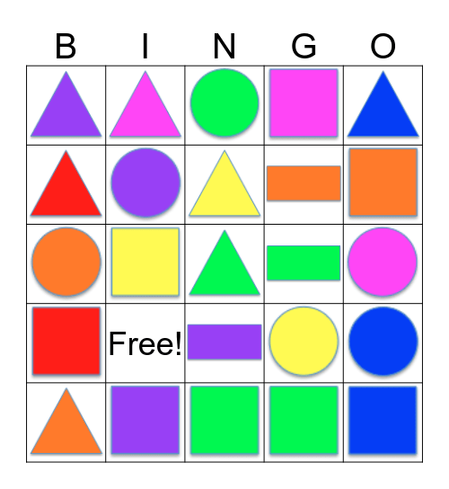 Shapes Bingo Card
