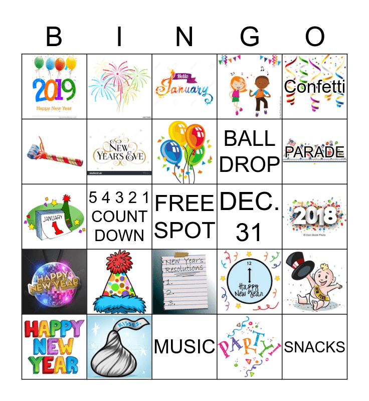NEW YEAR'S EVE BINGO Card
