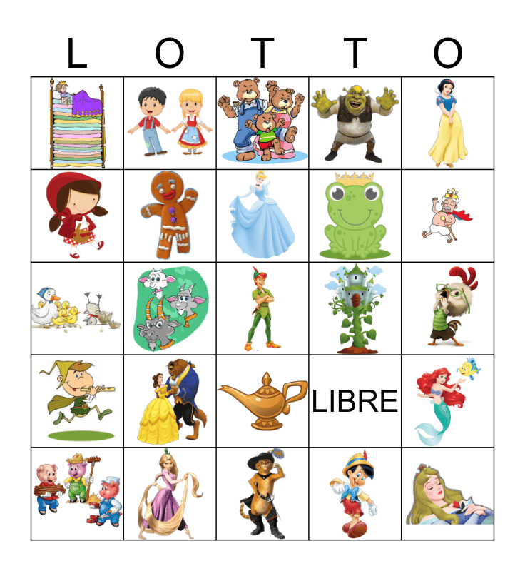 Les contes de fées Bingo Card