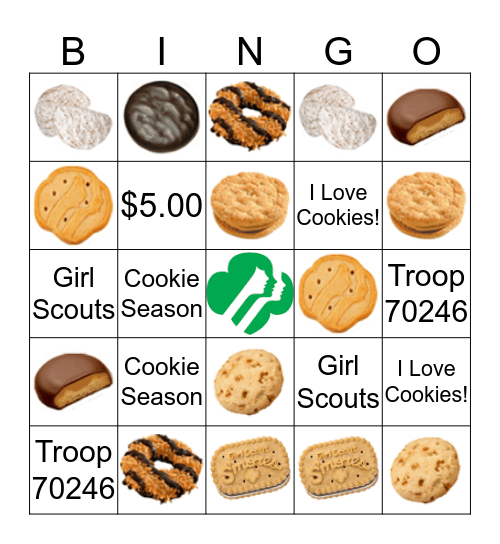Cookie Bingo Card