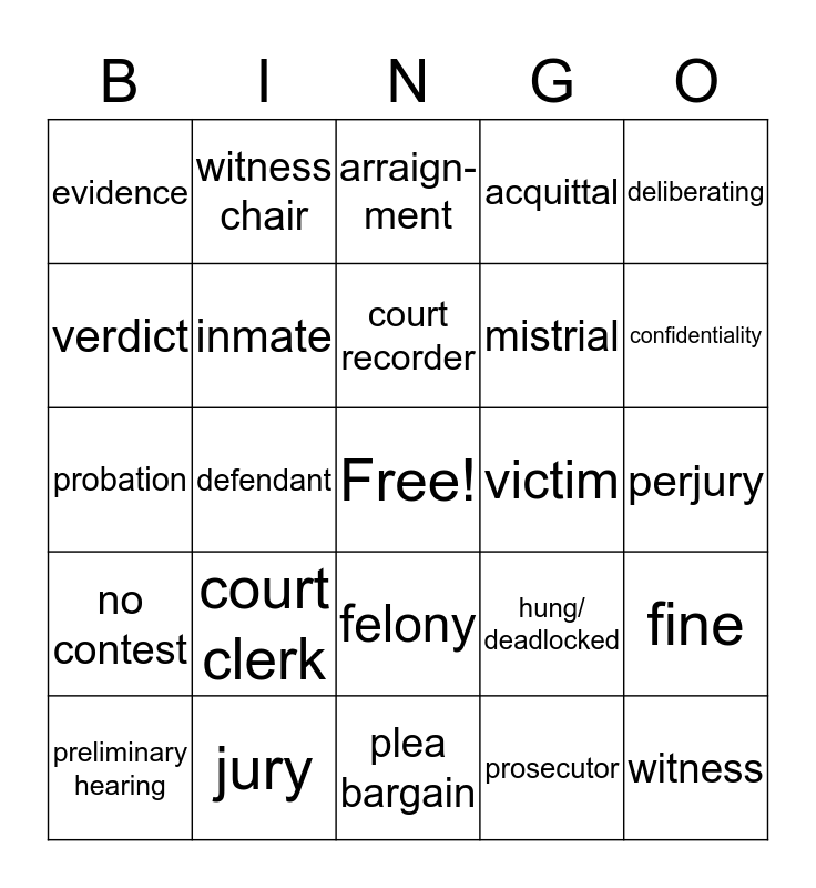 Competency Bingo Card