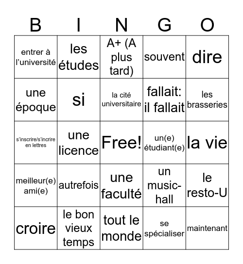 Unite 4 Vocabulary Rev 2 Bingo Card