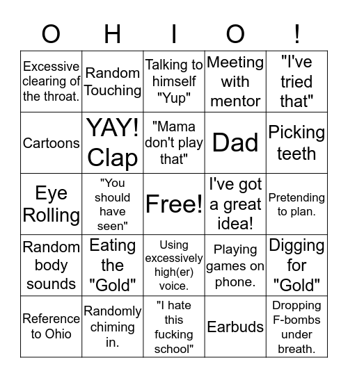 Block 4 Bingo Card