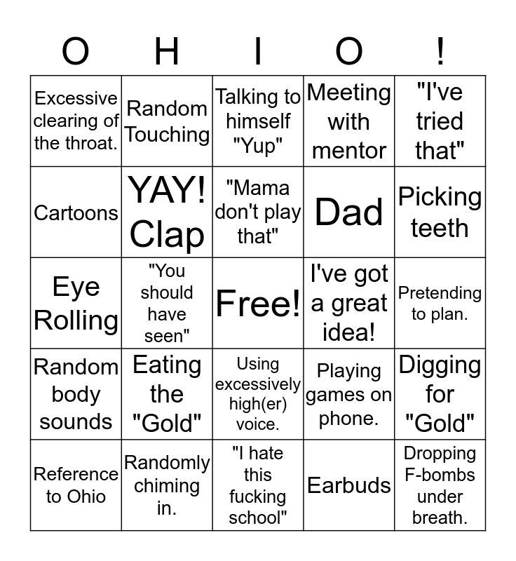 Block 4 Bingo Card
