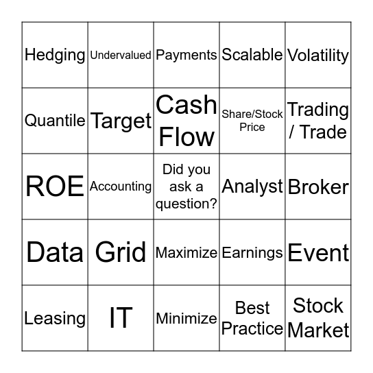 Global Finance BINGO Card