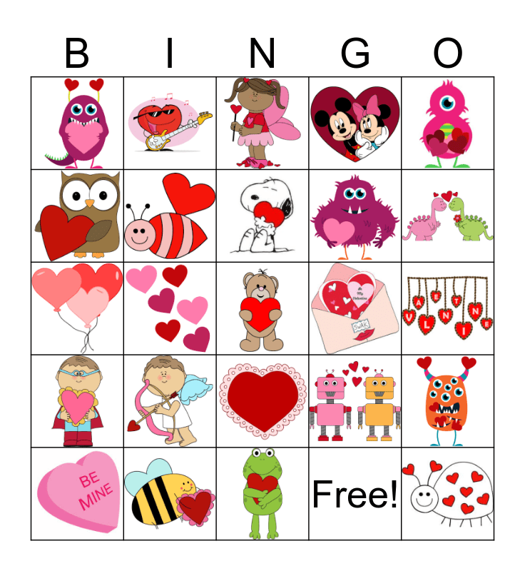 Valentine's Day Bingo Card