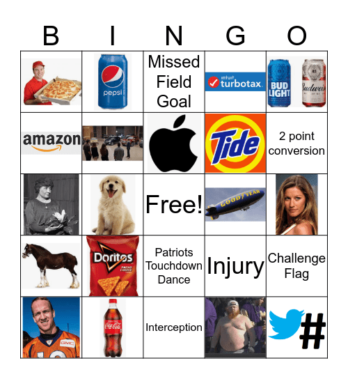 Super Bowl 2019 Bingo Card