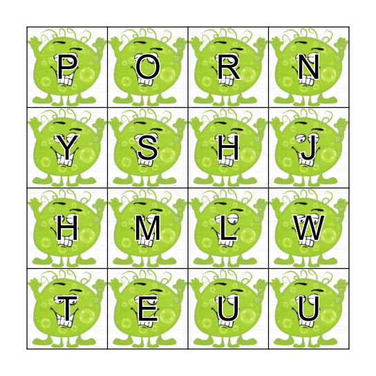 Germ Bingo Card