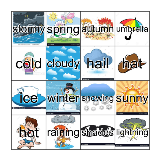 Weather EDGE English Bingo Card