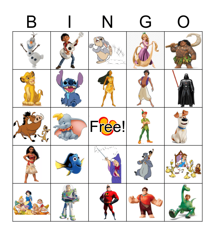 Disney Bingo Card
