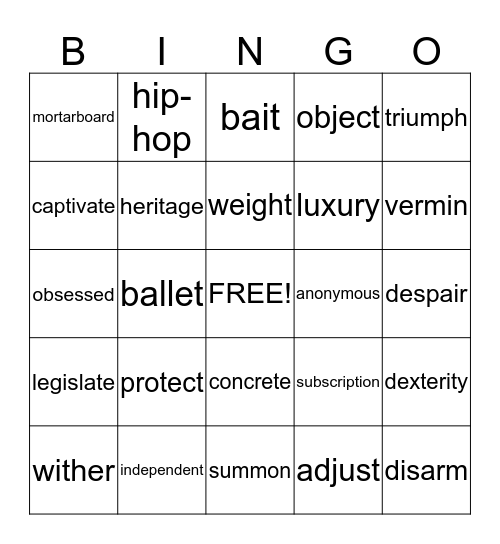 brain teaser Bingo Card