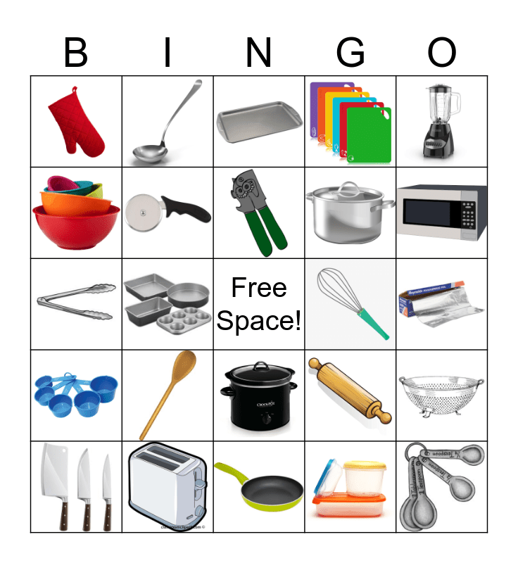 Kitchen Utensil BINGO Card