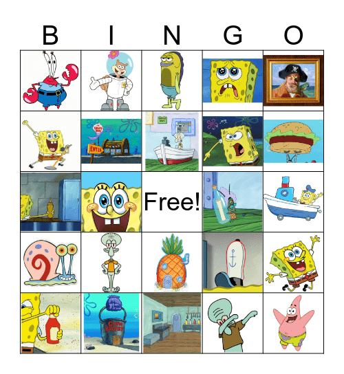 Spongebob Squarepants 1.2.2019 Bingo Card