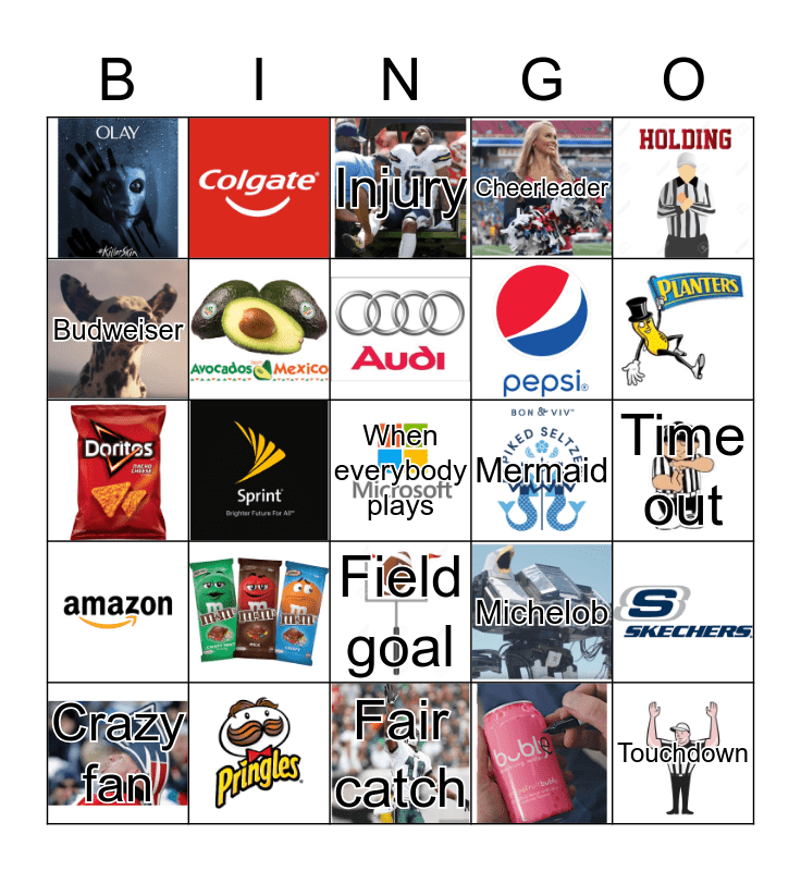 Super Bowl 2019 Bingo Card