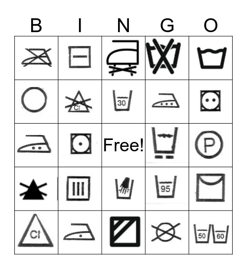 Laundry Bingo Card