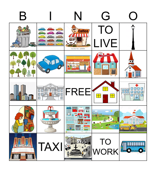 THINGS IN A CITY Bingo Card