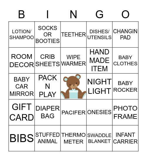 IT'S A BOY! Bingo Card