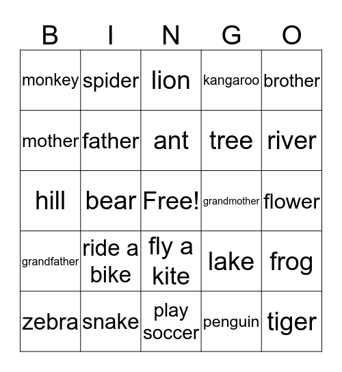 rabbit Bingo Card