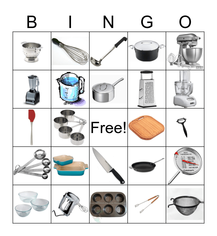 Cooking Tools Bingo Card