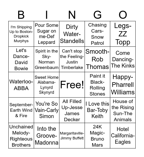 MM4 Shuffled Juke Box! Bingo Card