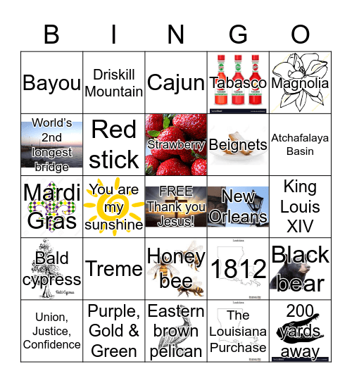 King of Kings Louisiana Bingo Card