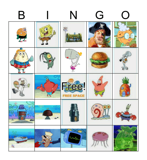Spongebob Bingo Card