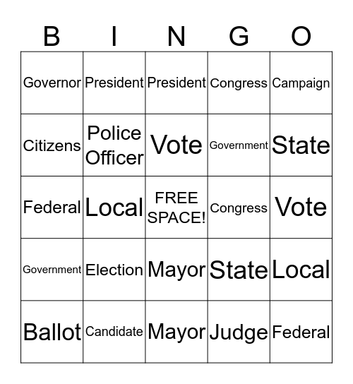 Social Studies Review Bingo Card
