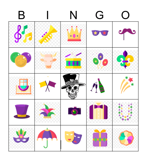 Mardi Gras Bingo Card