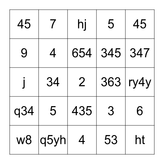 Bingo Card
