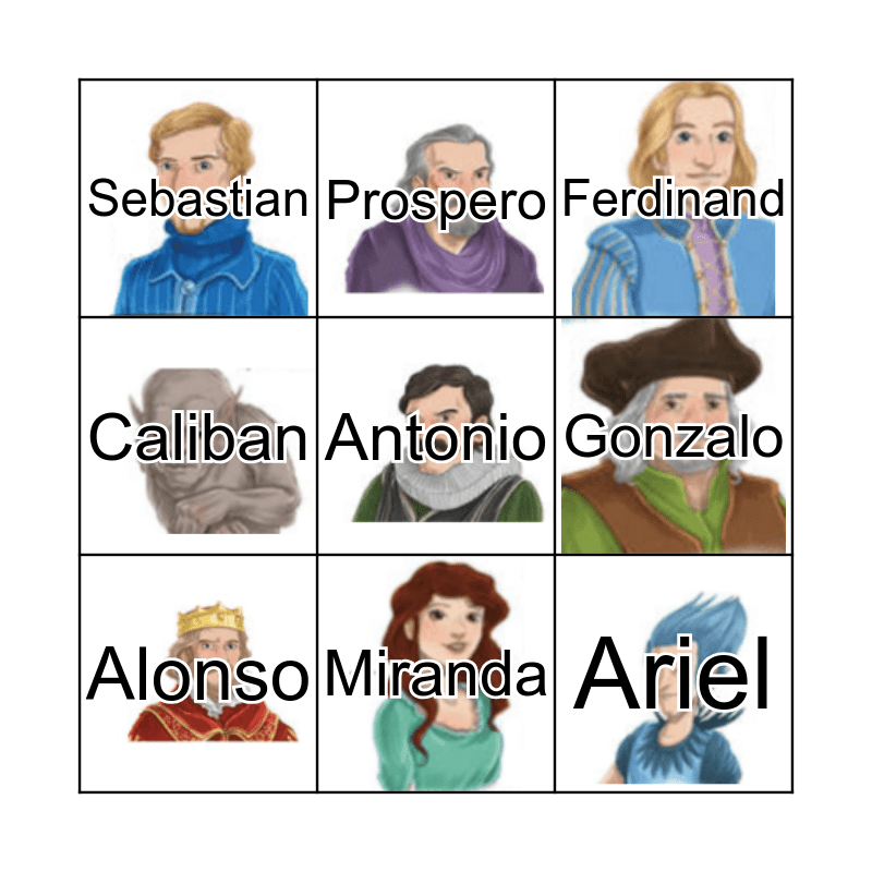 The Tempest Bingo Bingo Card