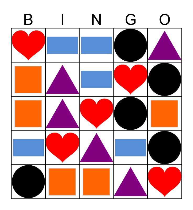 Shapes Bingo Card