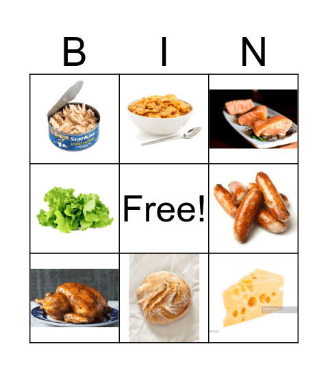 At lunchtime Bingo Card