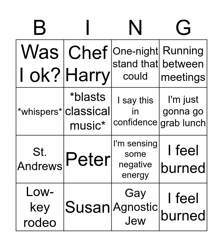 Fluffy Bingo Card