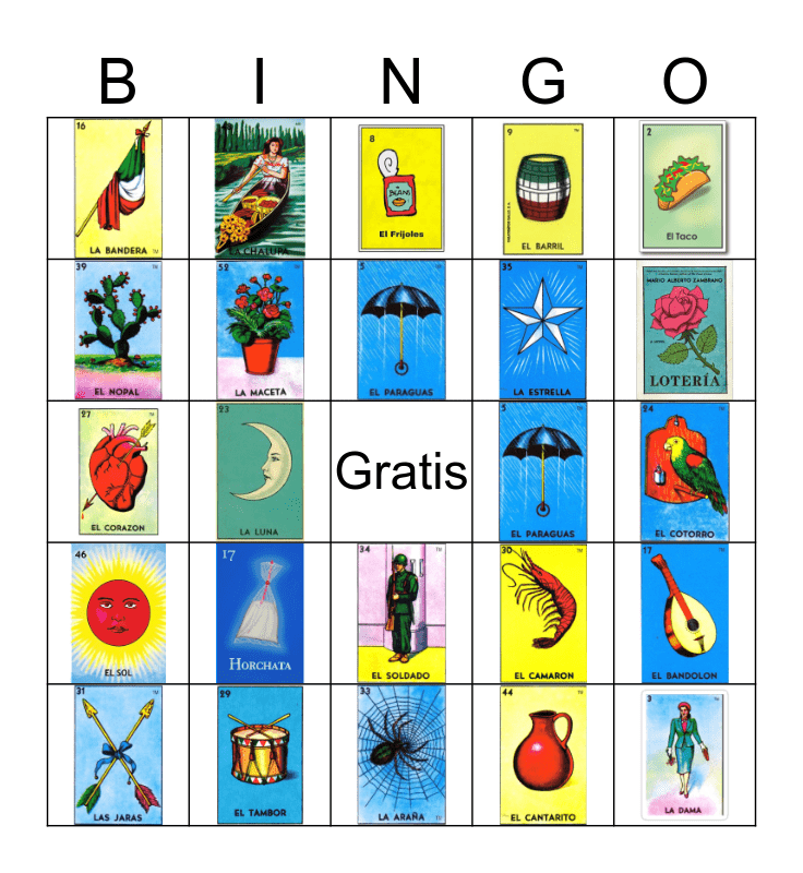 Loteria! Bingo Card