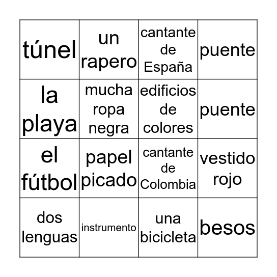 Loteria Bingo Card