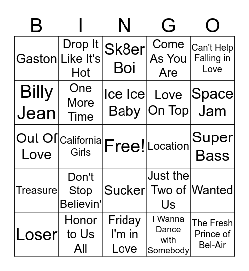 Disco Bingo Card