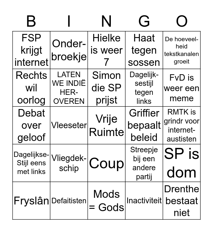 RMTK Bingo Card