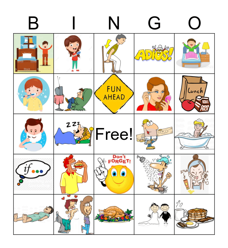 Verbos Reflexivos Bingo Card