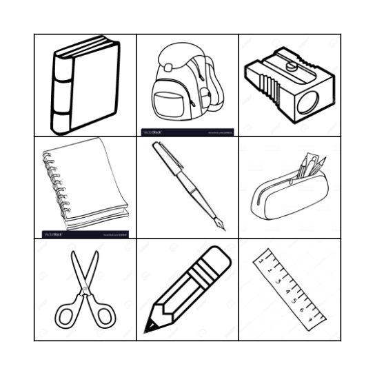 SCHOOL SUPPLIES Bingo Card