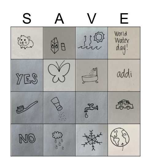 Water Saving Bingo Bingo Card